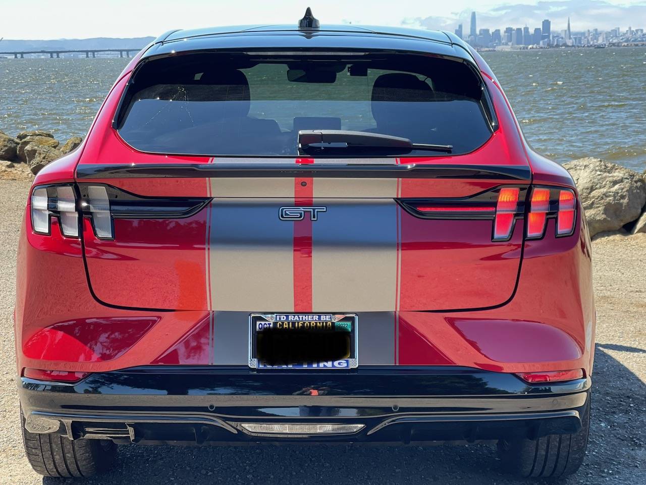 Dark Satin Grey stripes and AOSK gloss black spoiler on Rapid Red GTPE ...