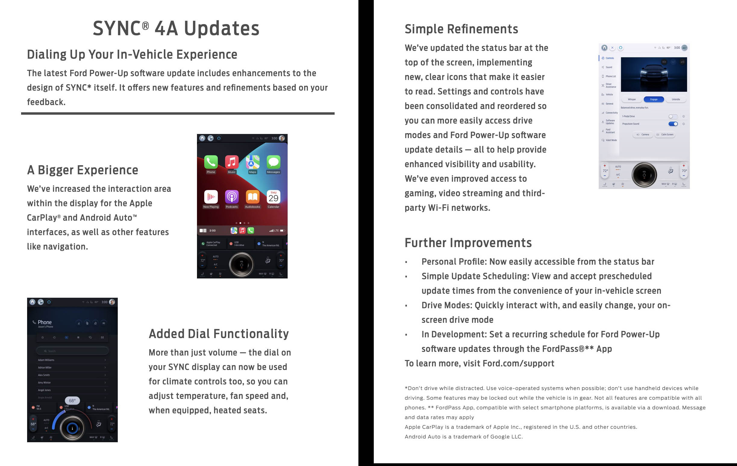 Sync 4A Update Overview from Ford - Larger Apple CarPlay Android Auto ...