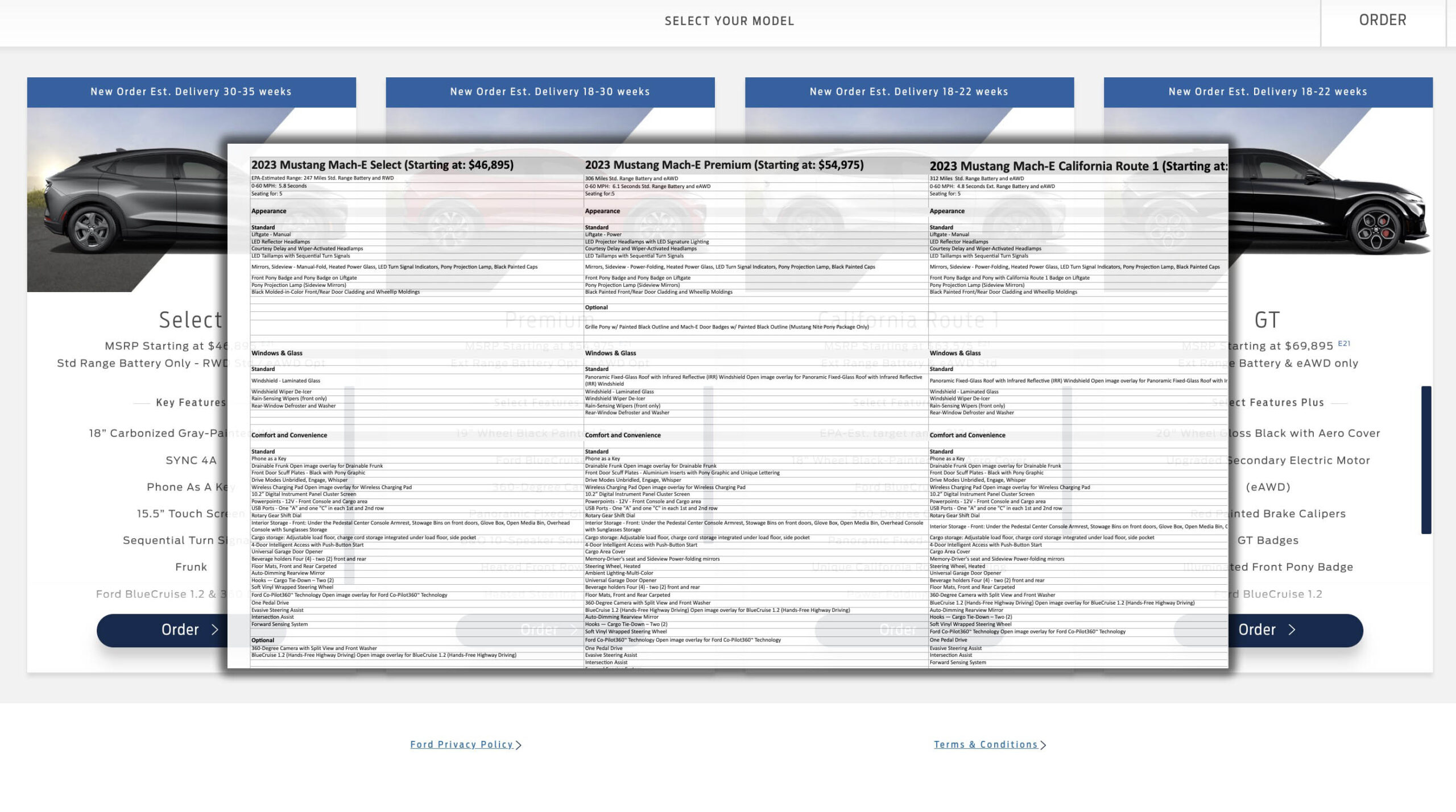 📄 2023 Mach-E Models & Specs Comparison Spreadsheet | MachEforum - Ford ...
