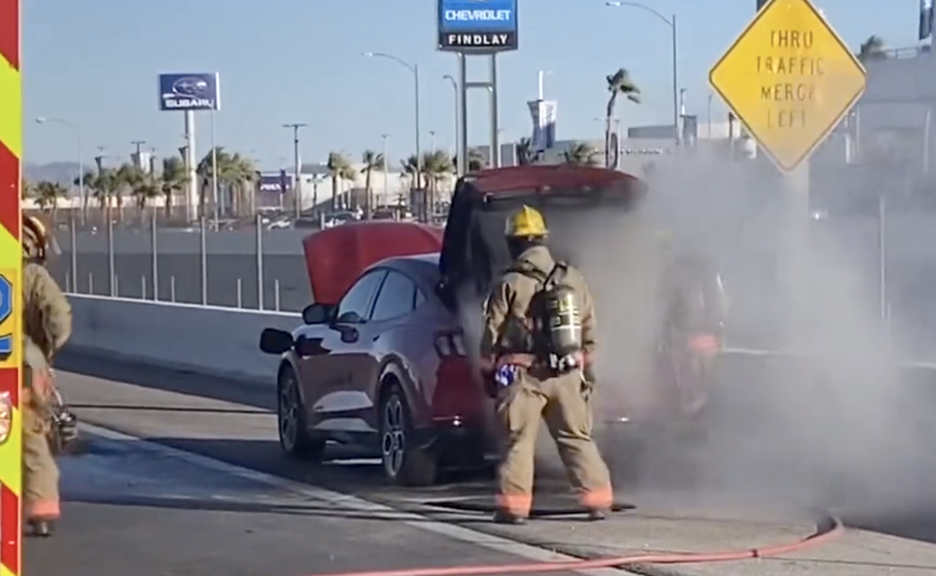 Mach-E catches fire on highway | MachEforum - Ford Mustang Mach-E News ...