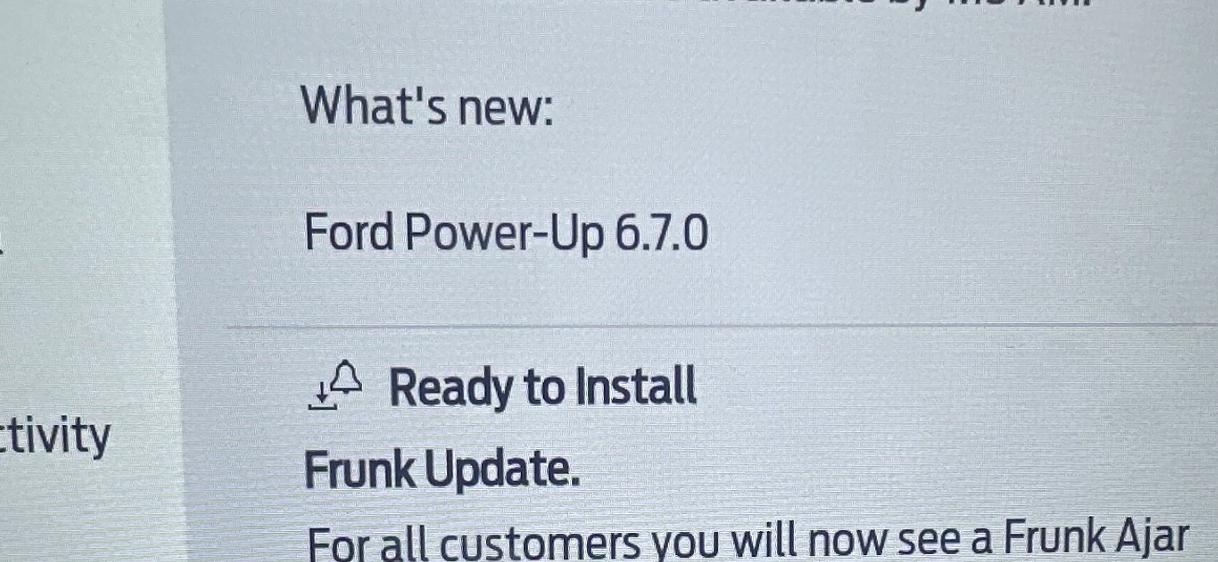 Just received OTA Power-Up 6.7.0 Update | MachEforum - Ford Mustang ...