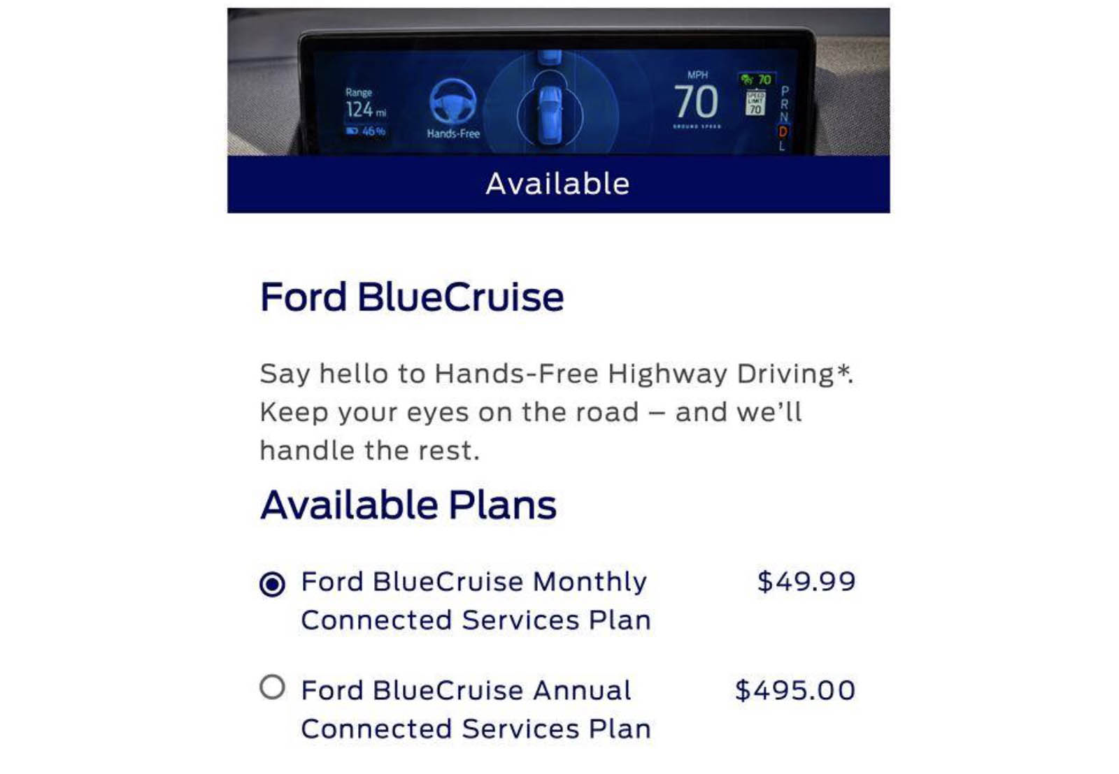 BlueCruise Pricing Lowered For Both Annual & Monthly Fees | MachEforum ...